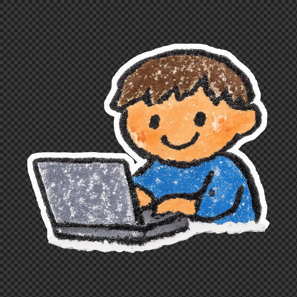 Children And Laptop Technology Art PNG Cute Images | Free Photos, PNG ...