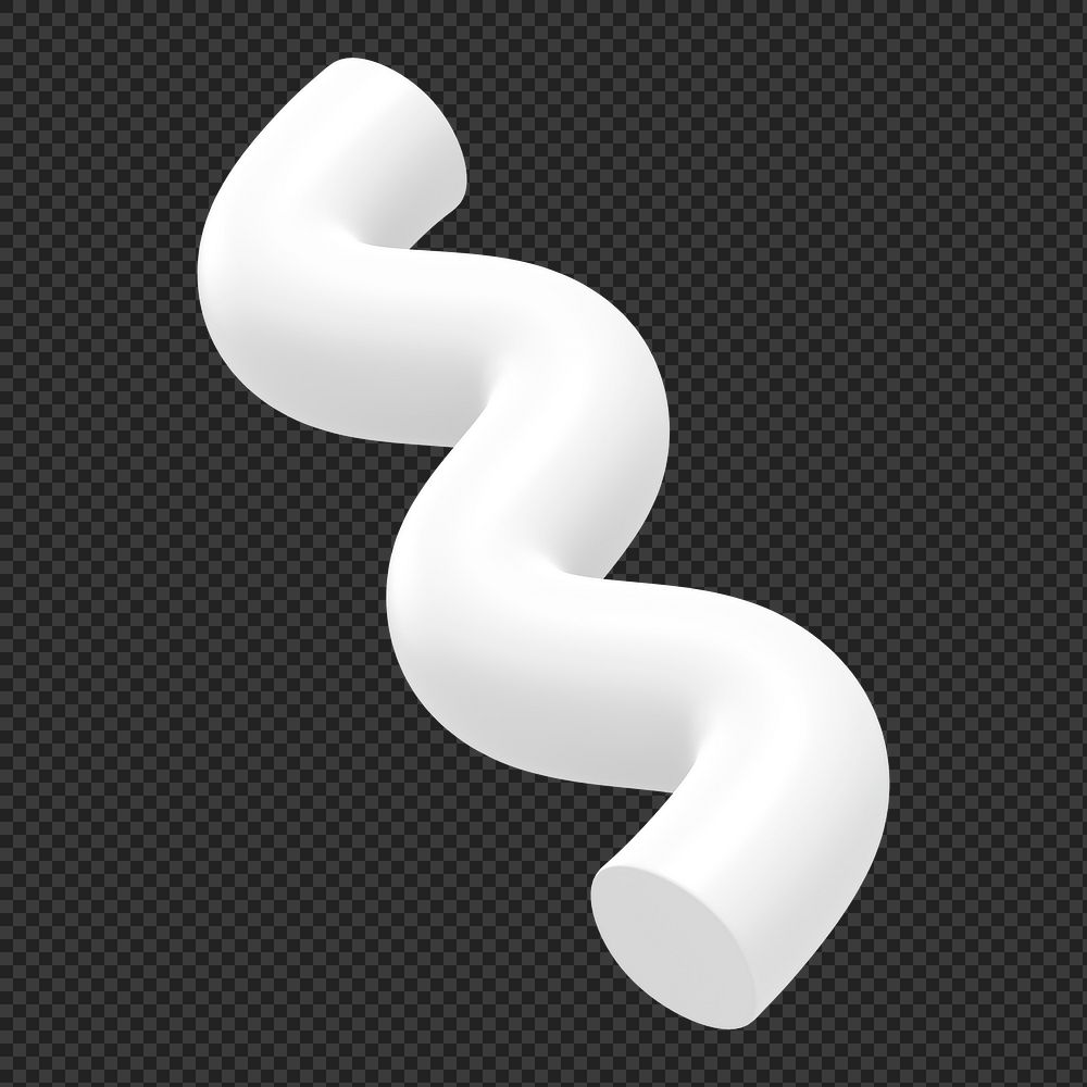 3D white squiggle png, wavy | Free PNG - rawpixel