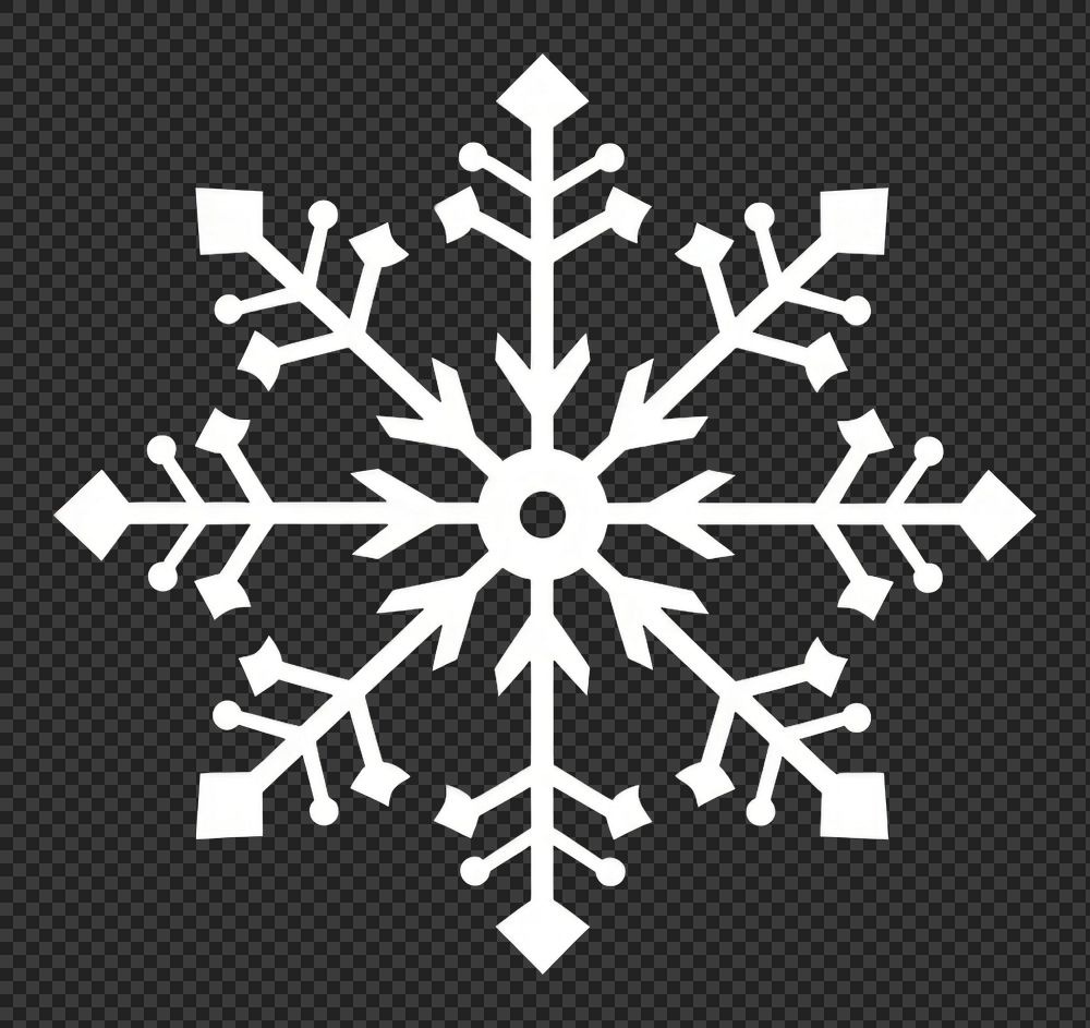 PNG Snowflake white monochrome decoration | Free PNG - rawpixel