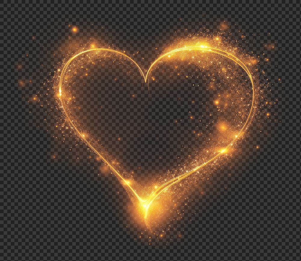 PNG heartshape glowing nature night. | Premium PNG - rawpixel