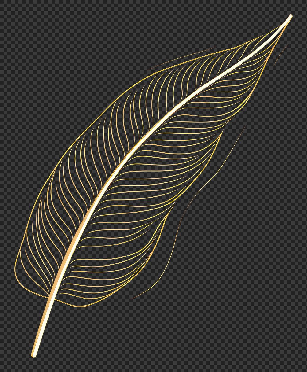 PNG Feather nature line leaf. | Free PNG - rawpixel