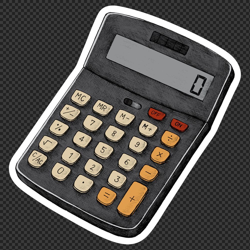 Png vintage calculator drawing sticker | Free PNG Sticker - rawpixel