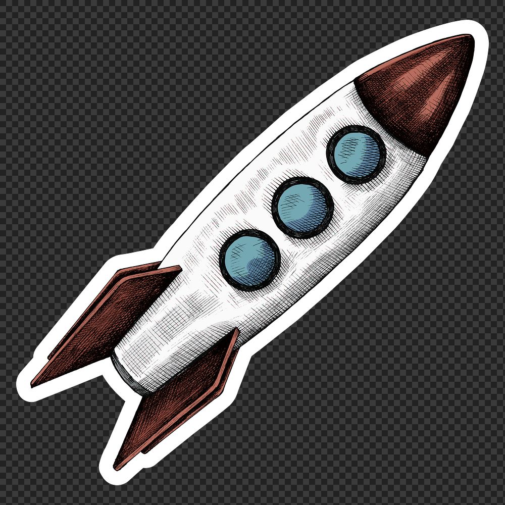Vintage cartoon rocket sticker png | Free PNG Sticker - rawpixel