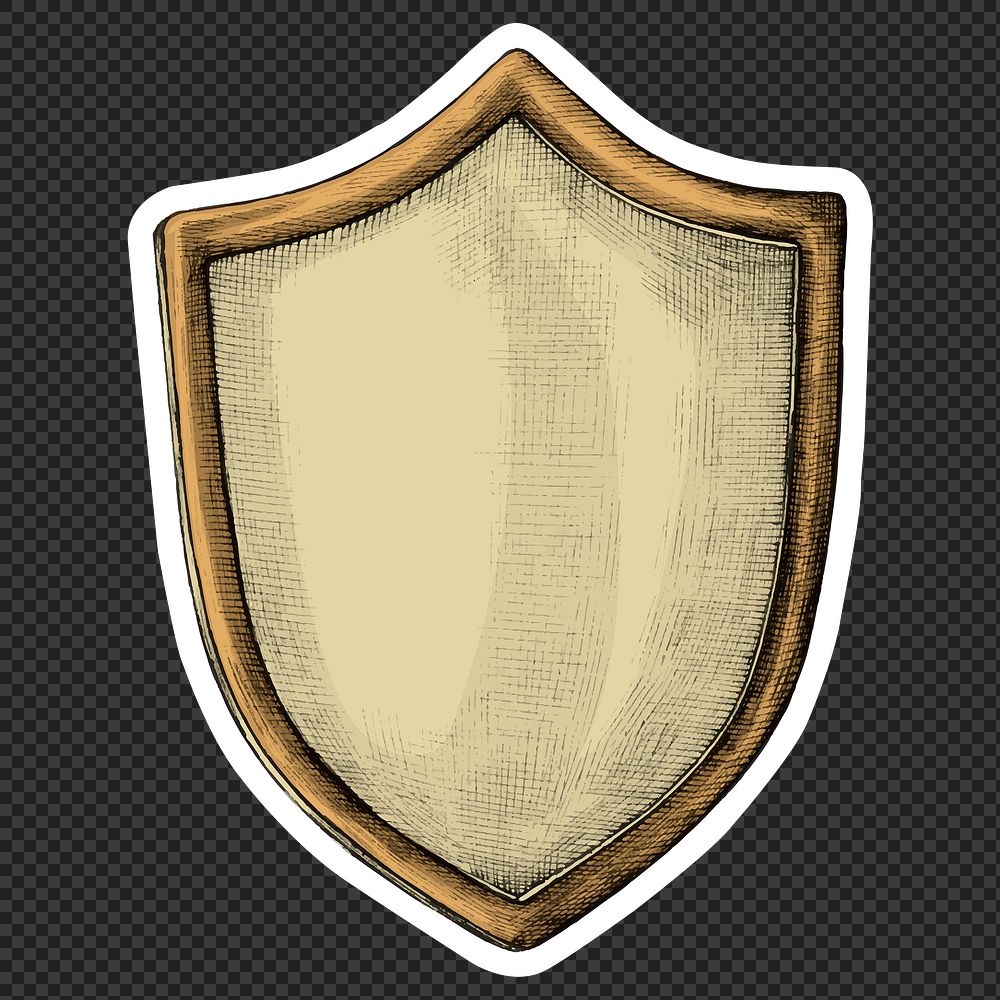 Golden shield png vintage sticker | Free PNG Sticker - rawpixel