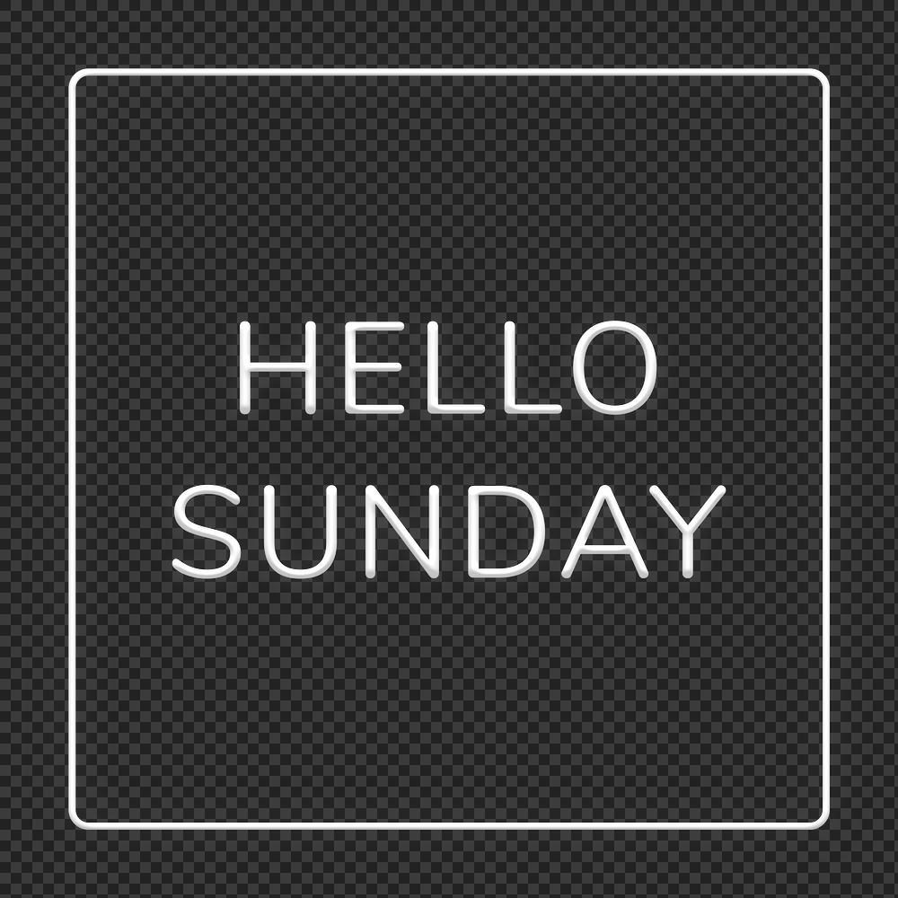 Neon frame Hello Sunday png | Free PNG - rawpixel