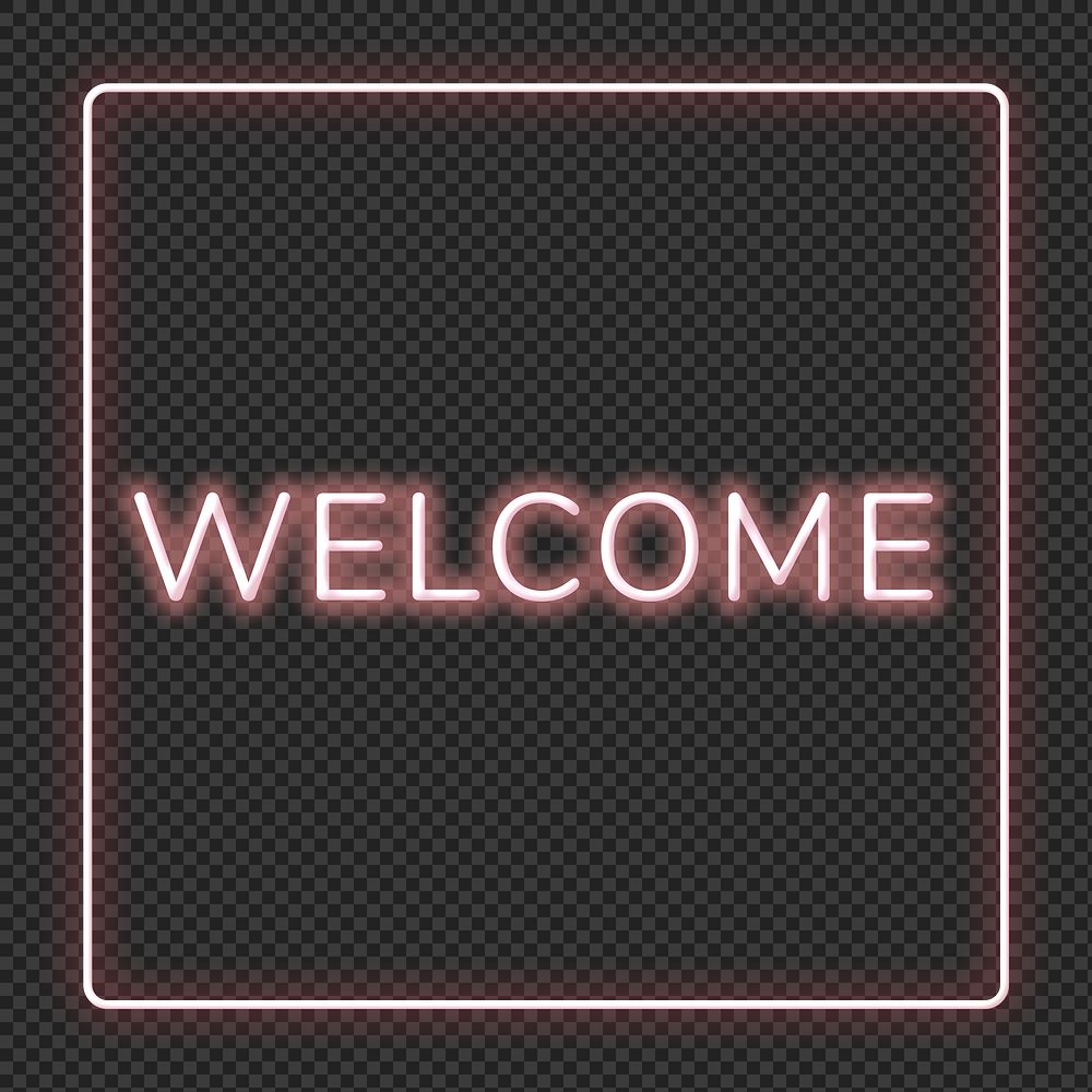 Retro pink welcome frame png | Free PNG - rawpixel