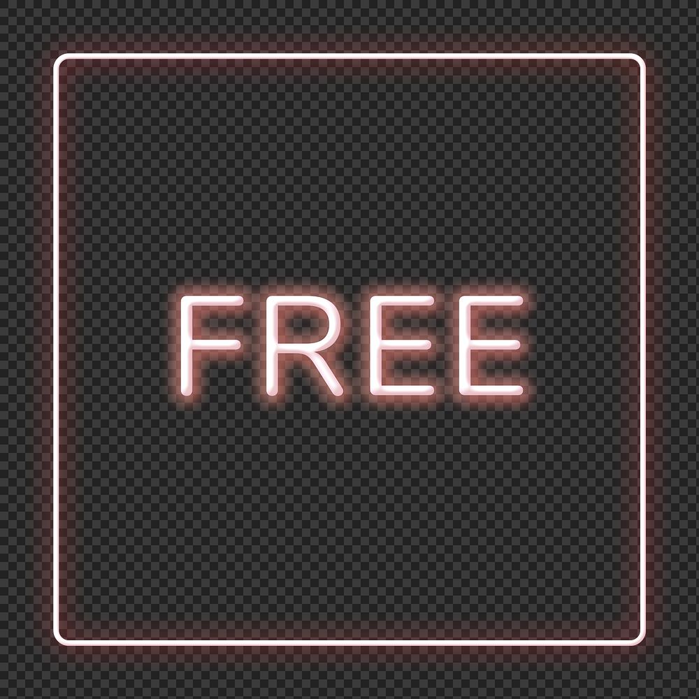 Pink neon word FREE typography | Free PNG - rawpixel