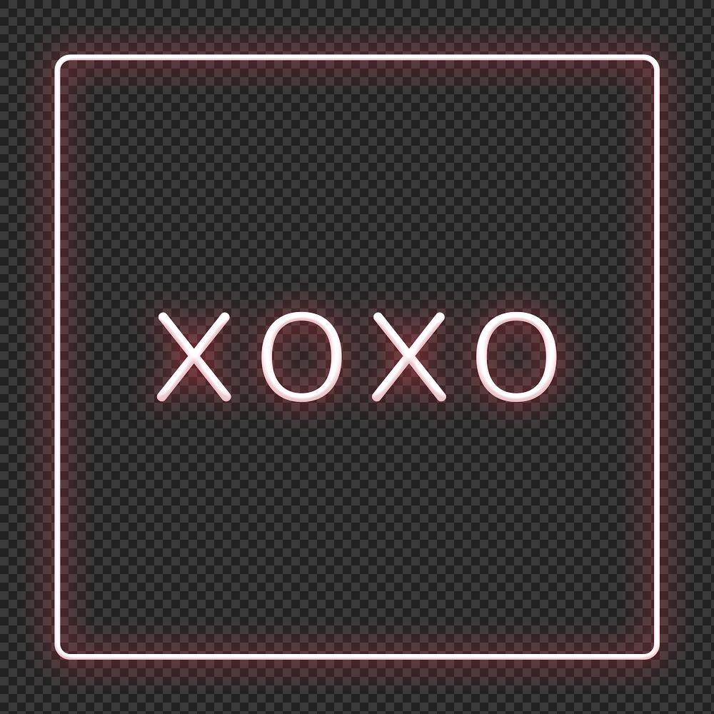 Glowing XOXO red neon typography | Free PNG - rawpixel