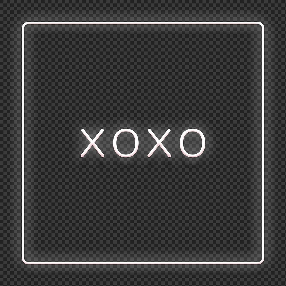 Glowing XOXO white neon typography | Free PNG - rawpixel