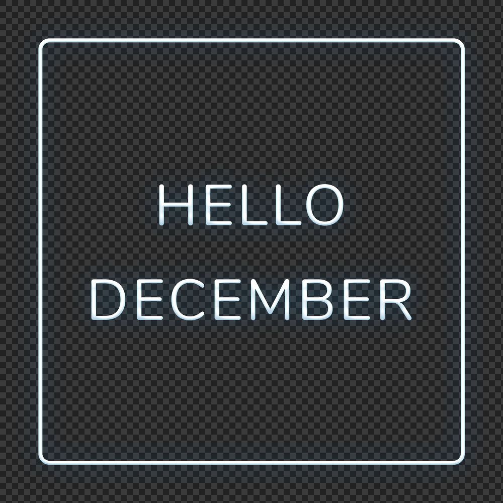 Frame Hello December png neon | Free PNG - rawpixel