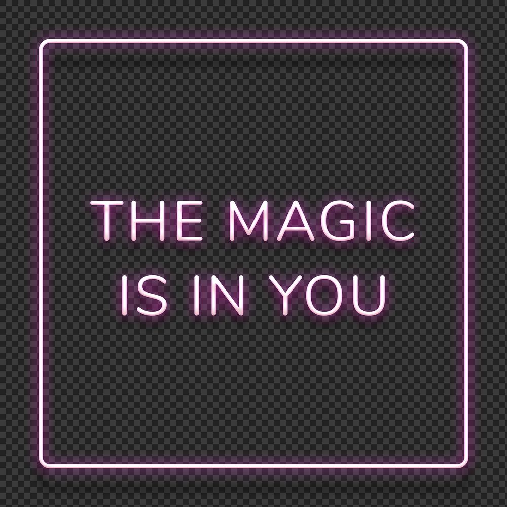 Purple neon phrase MAGIC IS | Premium PNG - rawpixel
