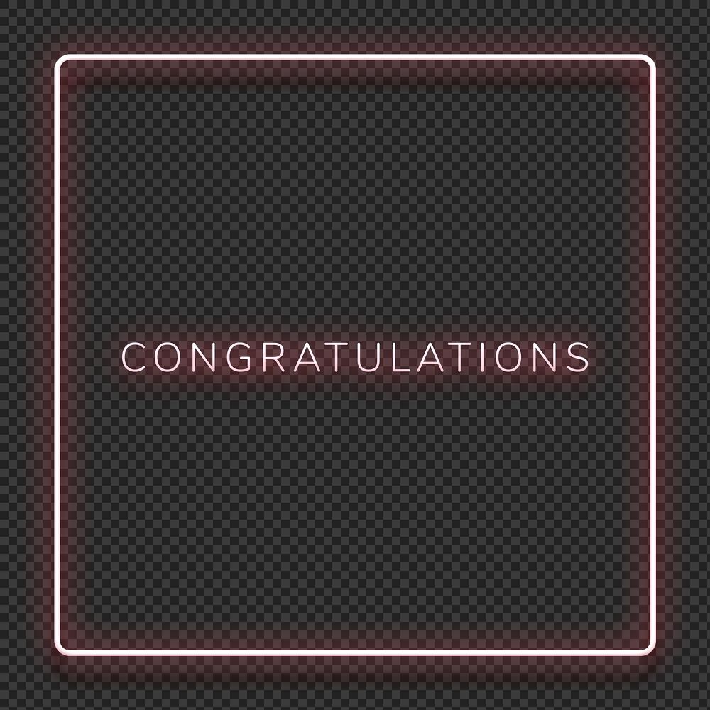 Glowing Congratulations red neon typography | Premium PNG - rawpixel