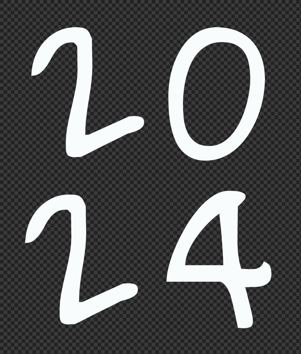 Year 2024 png white text | Premium PNG Sticker - rawpixel