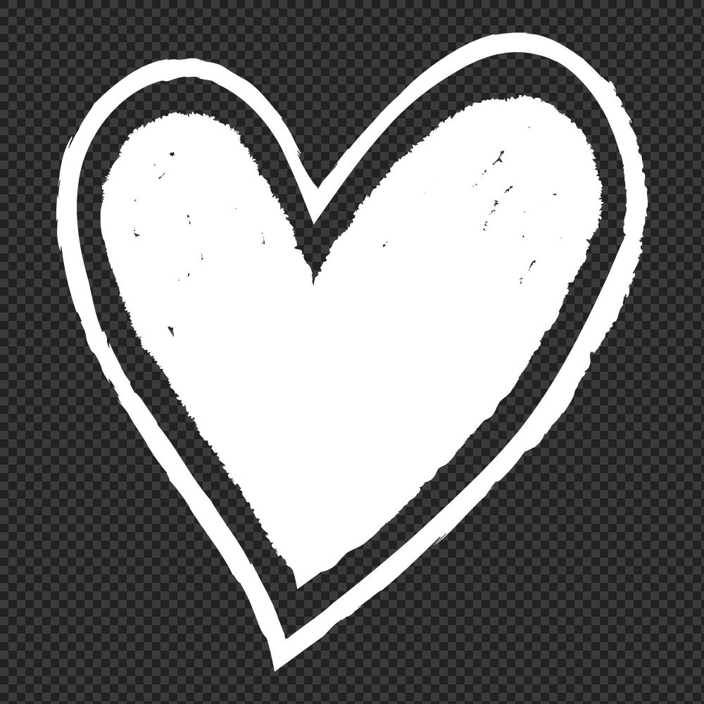 Png heart doodle icon, simple | Premium PNG Sticker - rawpixel