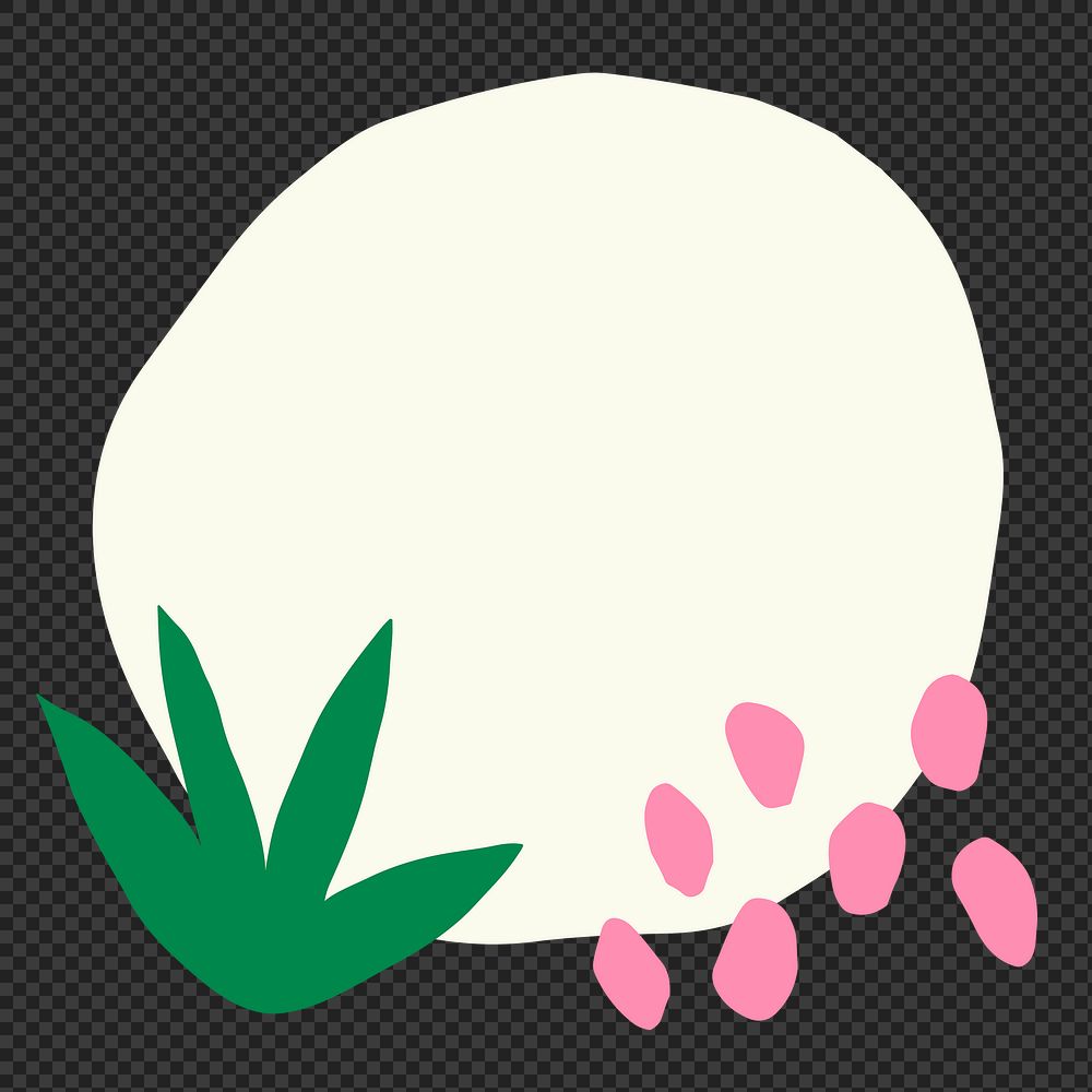 Circle cream png badge, botanical | Premium PNG - rawpixel