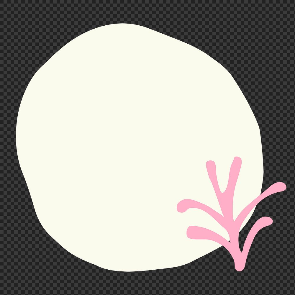 Circle cream png badge, botanical | Premium PNG - rawpixel