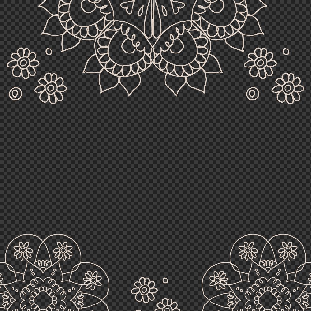 Indian rangoli doodle border frame | Premium PNG - rawpixel