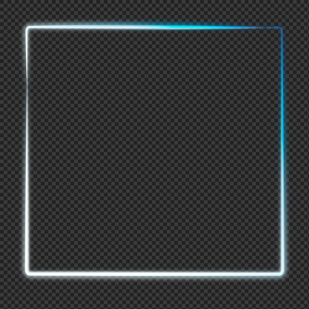 White and blue neon frame | Free PNG - rawpixel