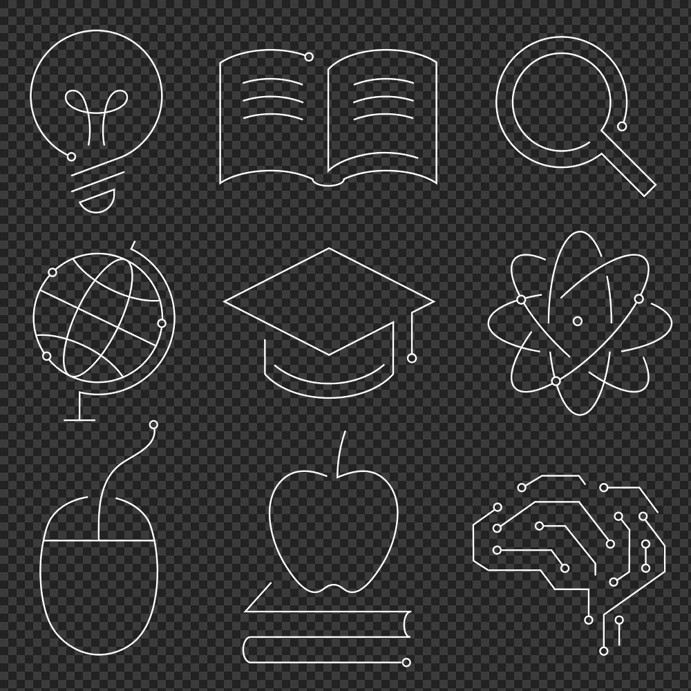 Education technology white icons png | Premium PNG - rawpixel