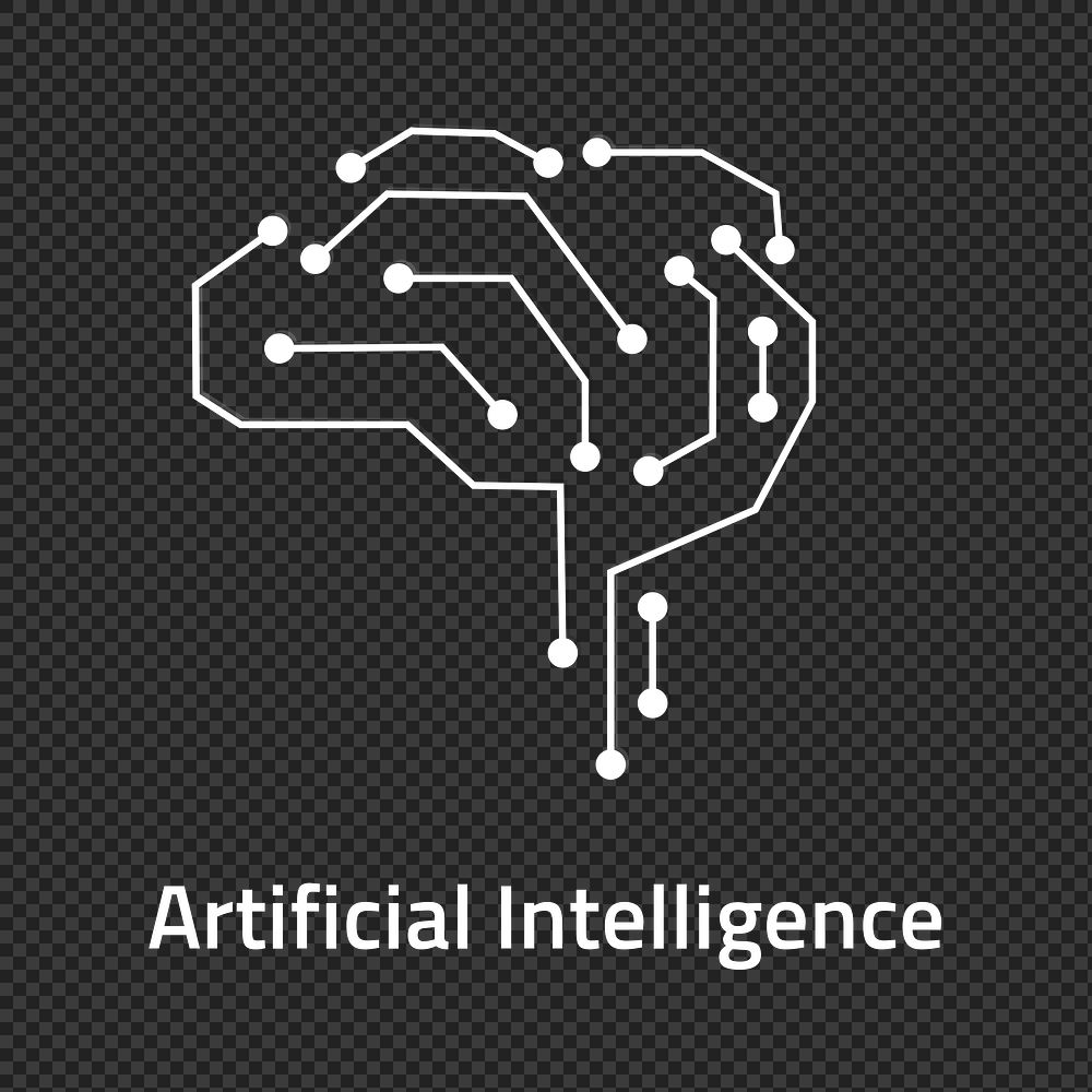 AI brain logo png in white | Free PNG Sticker - rawpixel