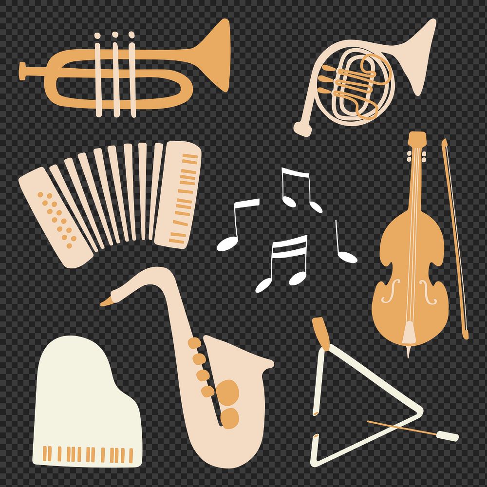 Jazz music instruments png sticker, | Premium PNG - rawpixel