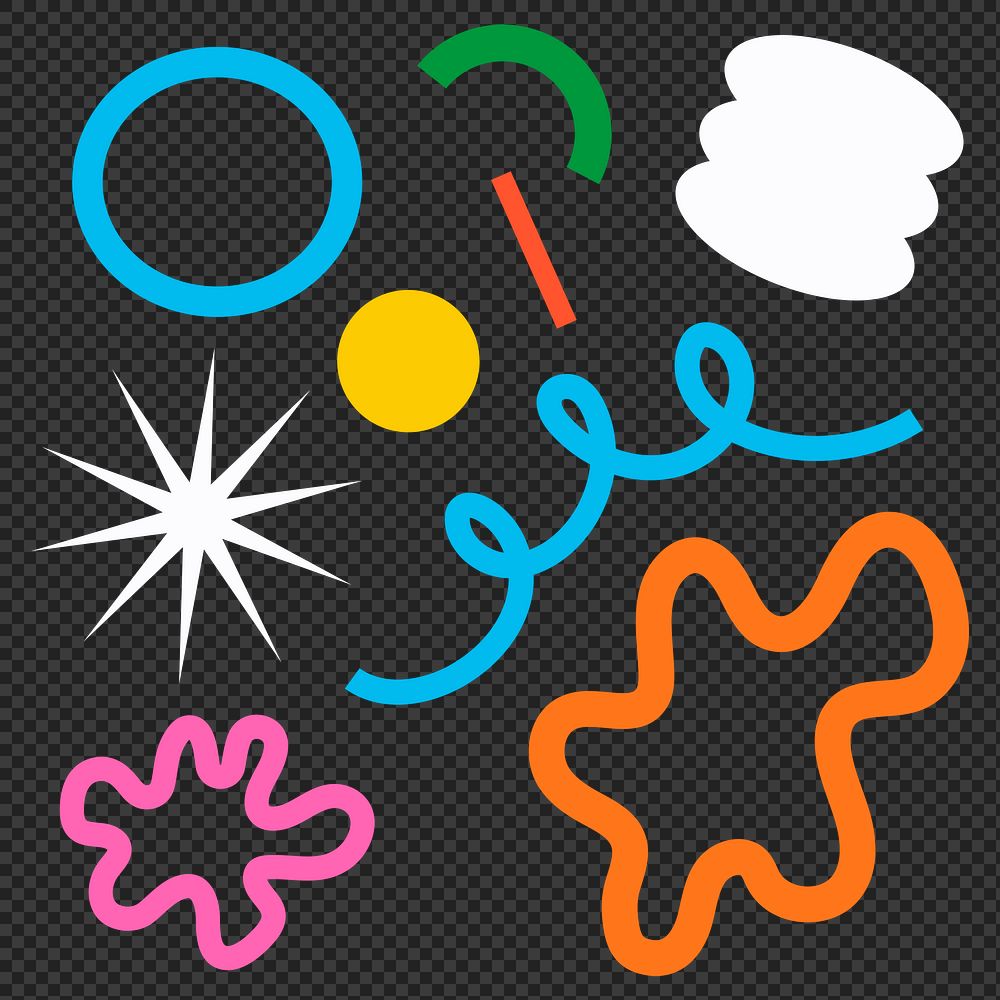 Funky shape png sticker, colorful | Premium PNG - rawpixel