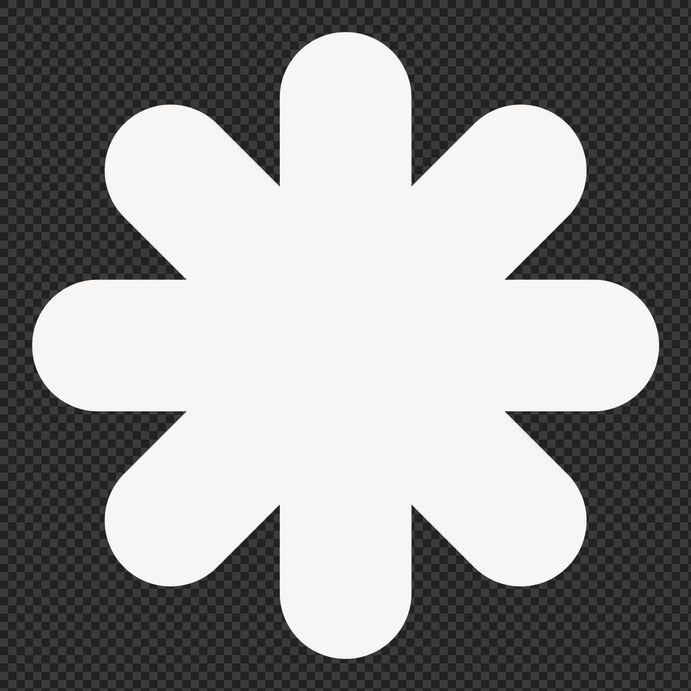 White asterisk png clipart, geometric | Free PNG - rawpixel