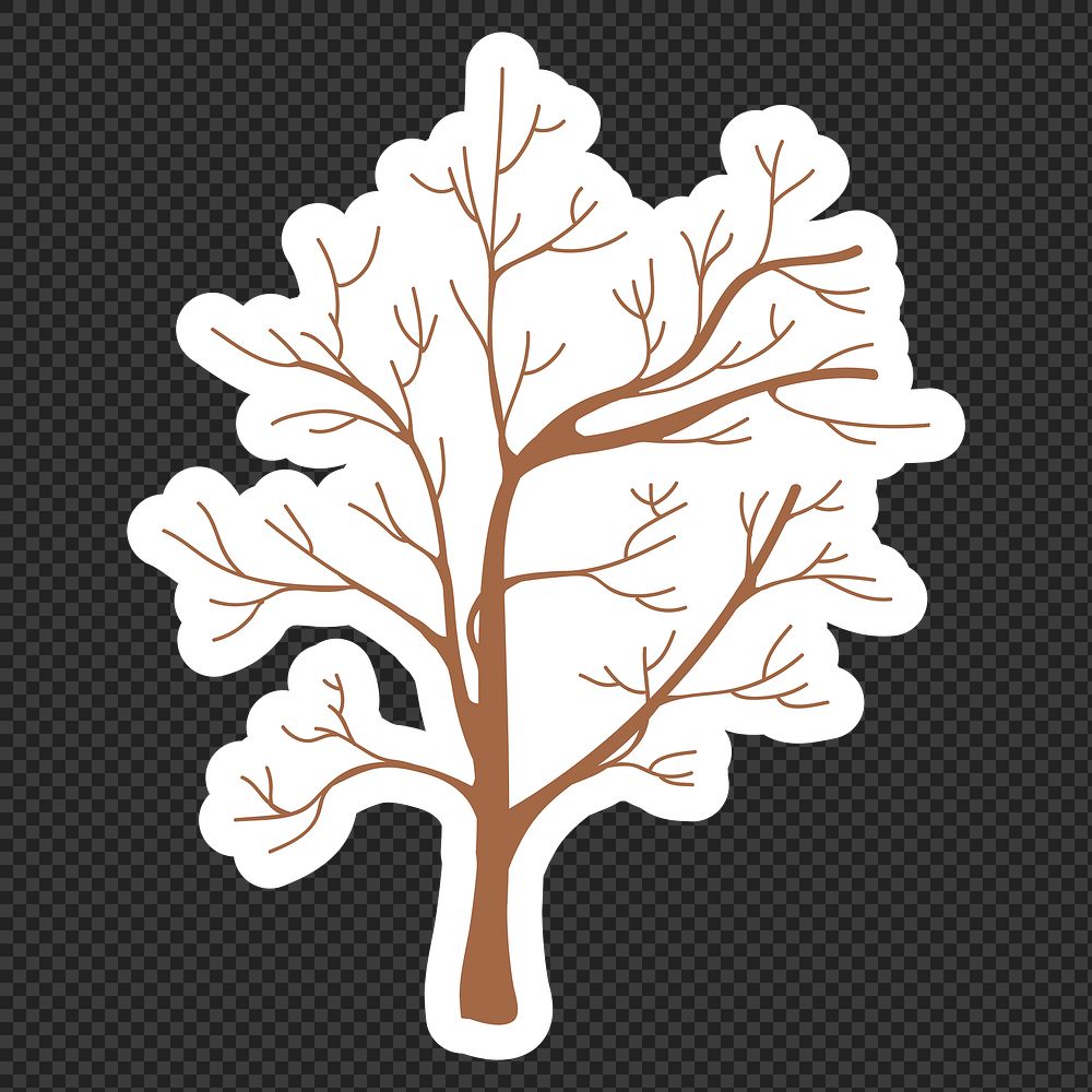 Dry tree sticker with a white | Free PNG Sticker - rawpixel