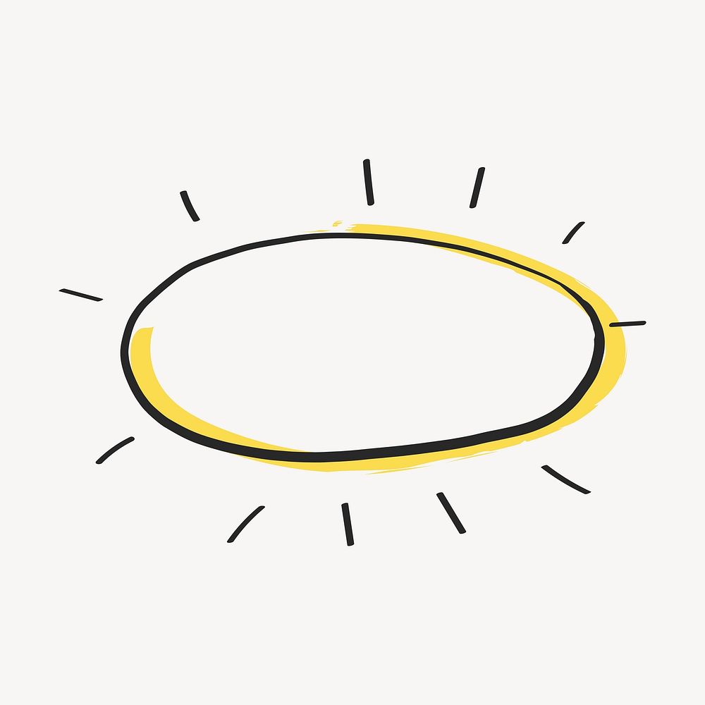 Oval frame, doodle clipart graphic | Free Photo - rawpixel
