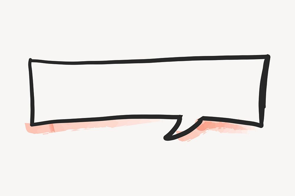 Rectangle speech bubble, doodle clipart | Free PSD - rawpixel