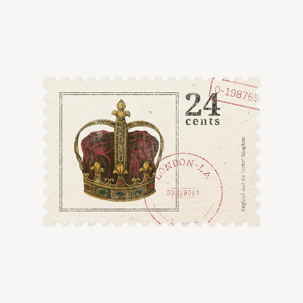 Vintage crown postage stamp graphic | Free Photo - rawpixel