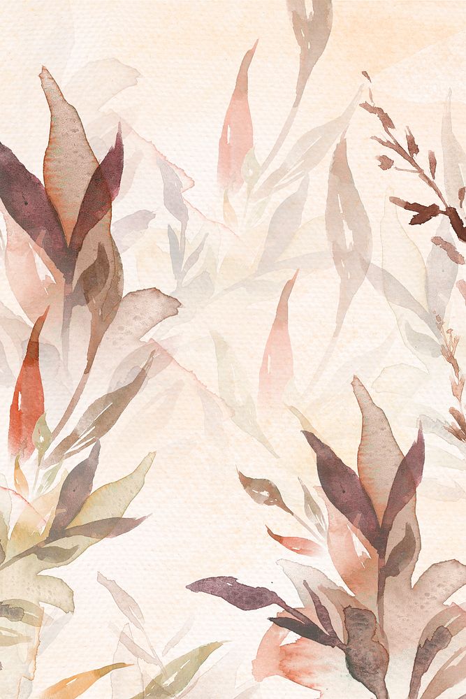 Autumn floral watercolor background in brown | Free Photo - rawpixel