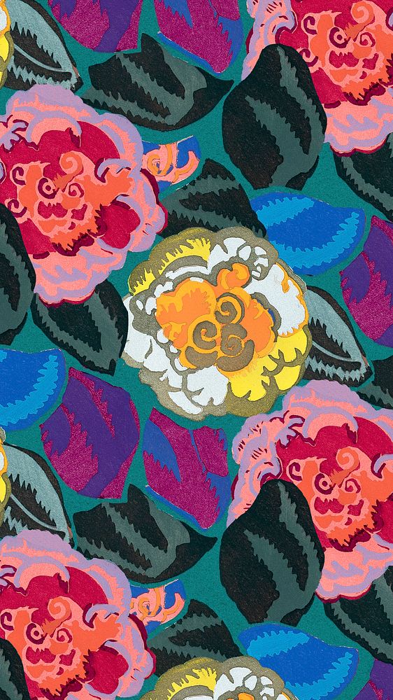 Wildflower pattern phone wallpaper, art | Free Photo - rawpixel