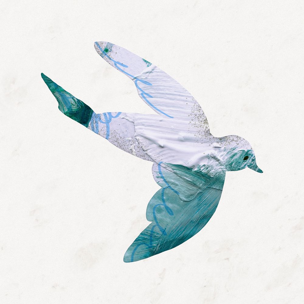 Aesthetic bird, paint texture silhouette | Premium PSD Illustration ...