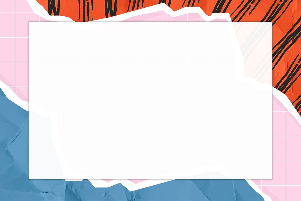 Frame psd with colorful ripped | Premium PSD - rawpixel