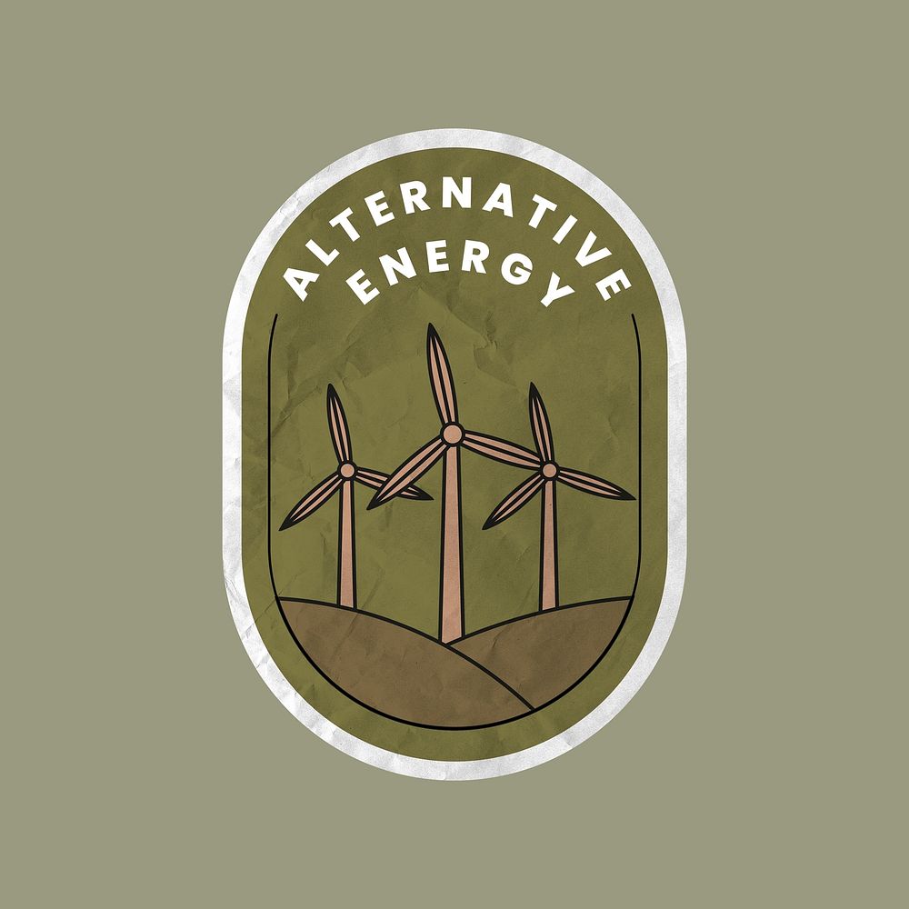 Alternative energy sticker psd wind | Free PSD - rawpixel