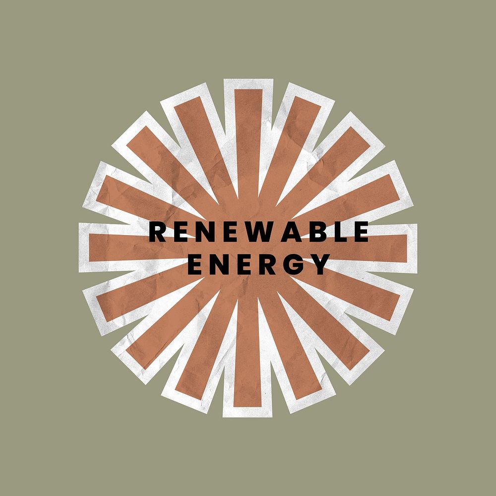Renewable energy sticker psd solar | Free PSD - rawpixel