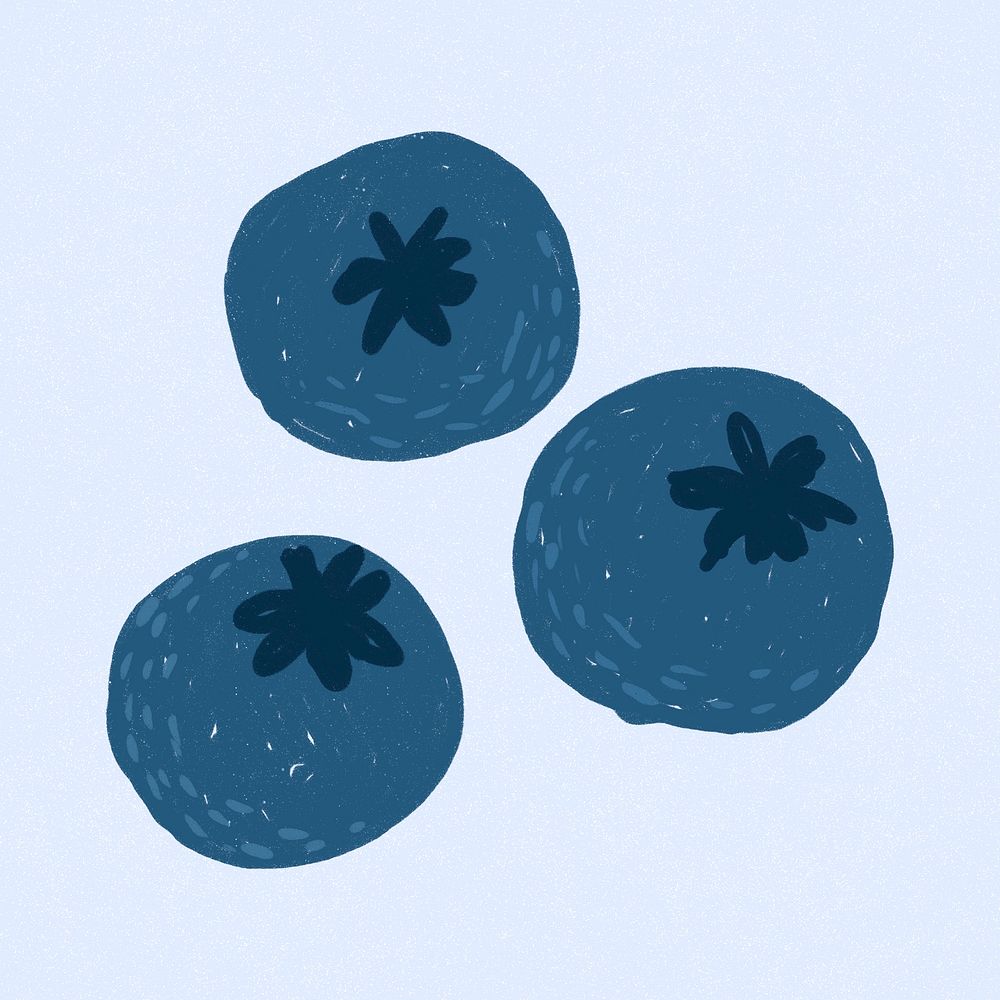 Fruit blueberry doodle drawing psd | Free PSD Illustration - rawpixel