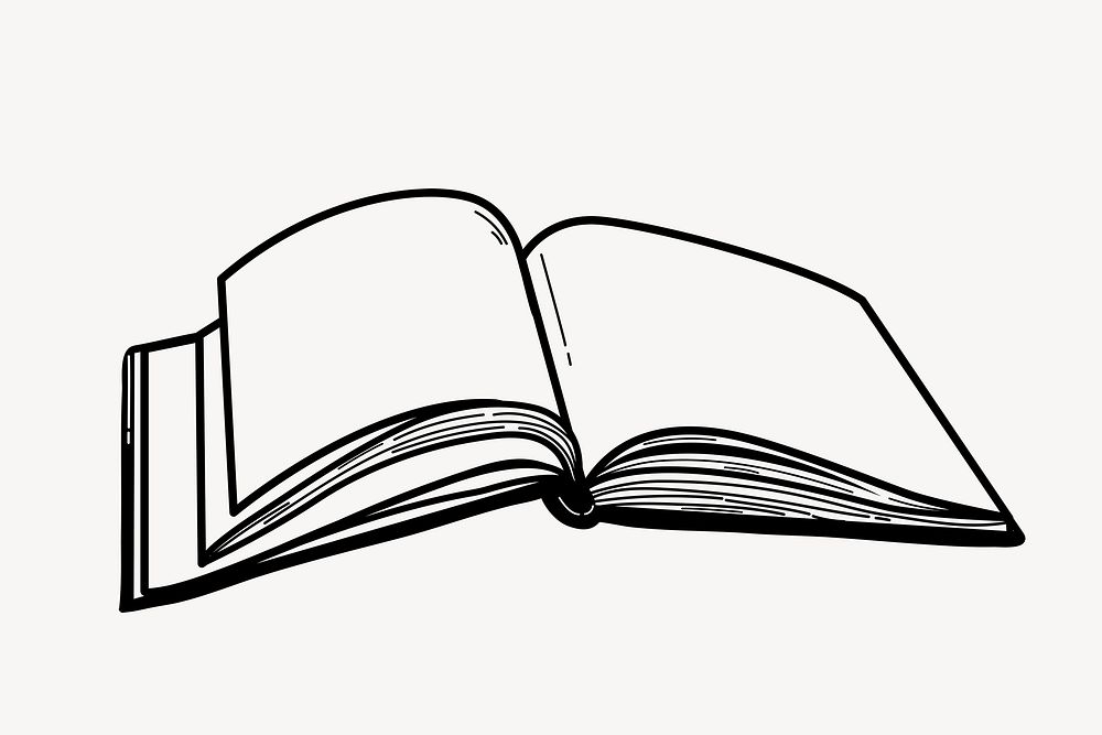 Open book doodle clipart, cute | Free PSD Illustration - rawpixel