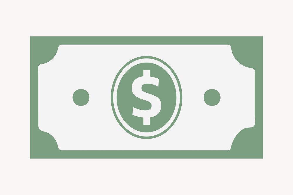 Dollar note collage element, cute | Free Vector Illustration - rawpixel