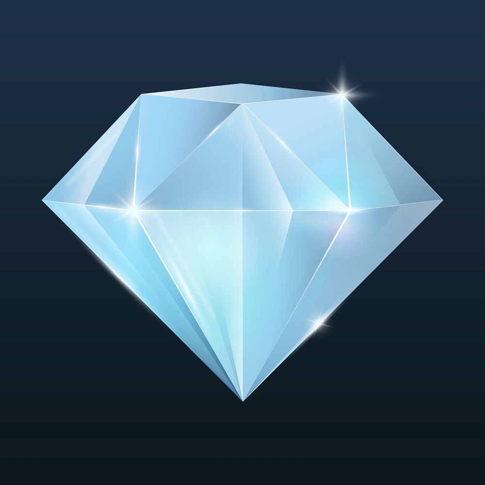 Diamond clipart, cute cartoon illustration | Free PSD Illustration ...