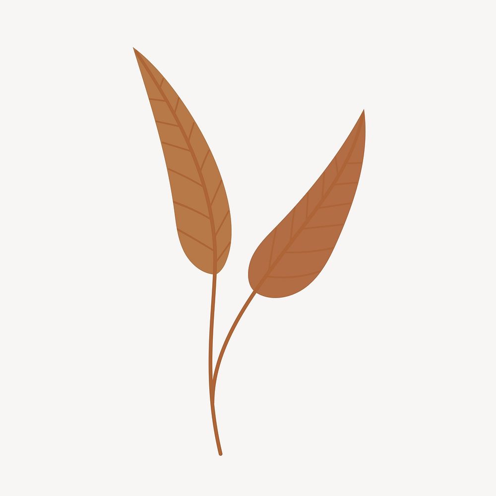 Brown leaf clipart, cute cartoon | Free PSD Illustration - rawpixel