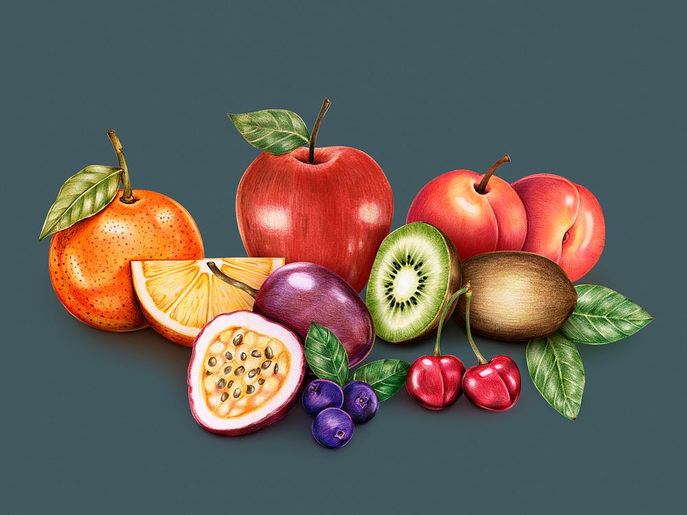 Hand drawn tropical fruits collection | Free Photo Illustration - rawpixel