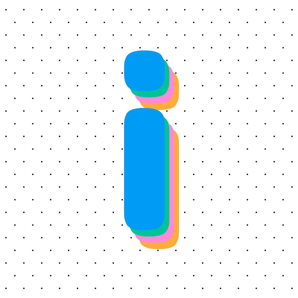 Vector colorful i font rounded | Free Vector - rawpixel