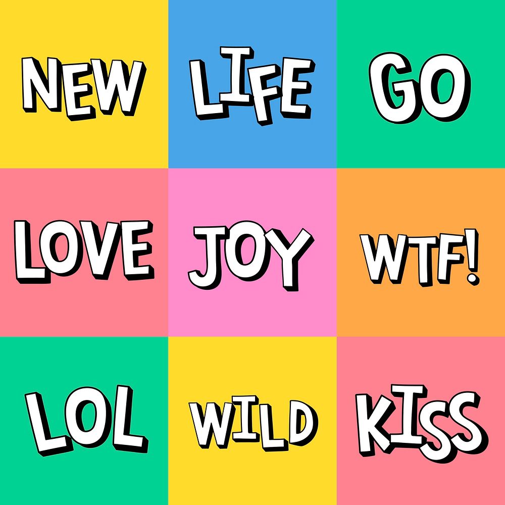 Bold words shadow typography vector | Premium Vector - rawpixel