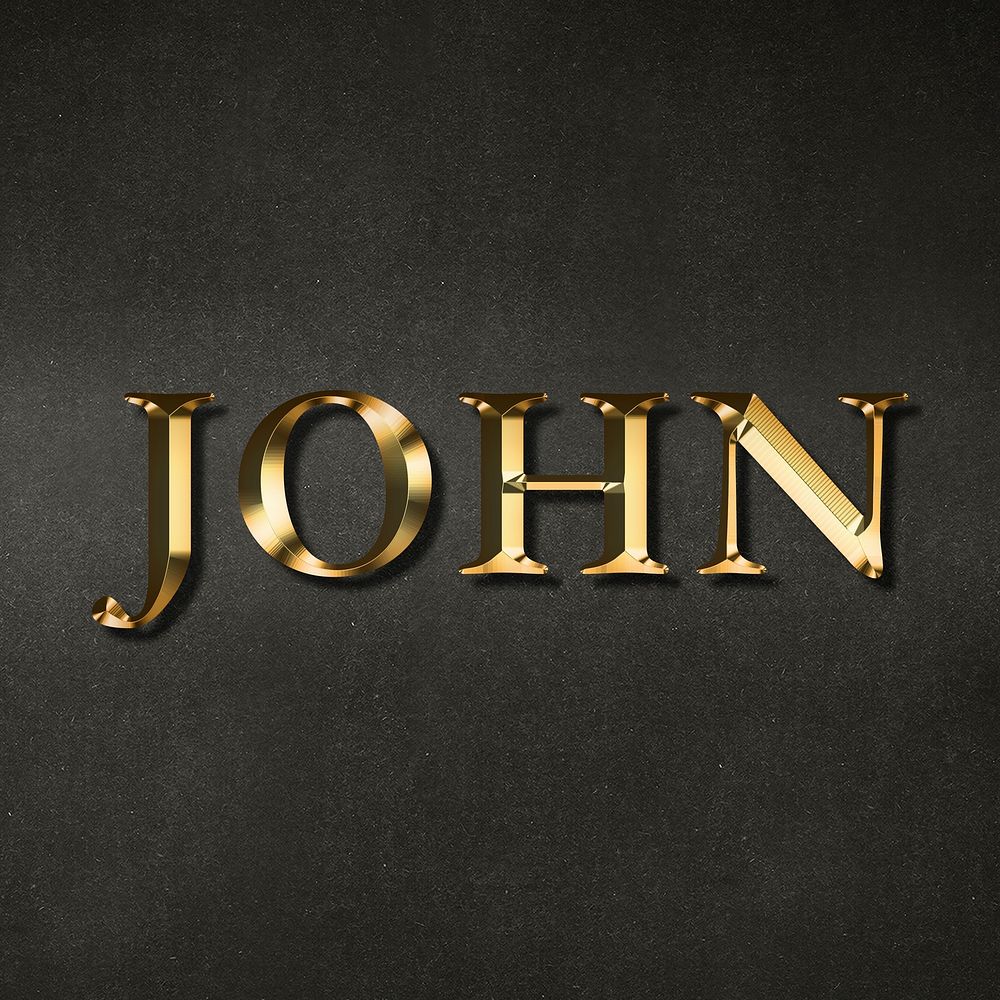 John typography in gold effect | Free Photo - rawpixel