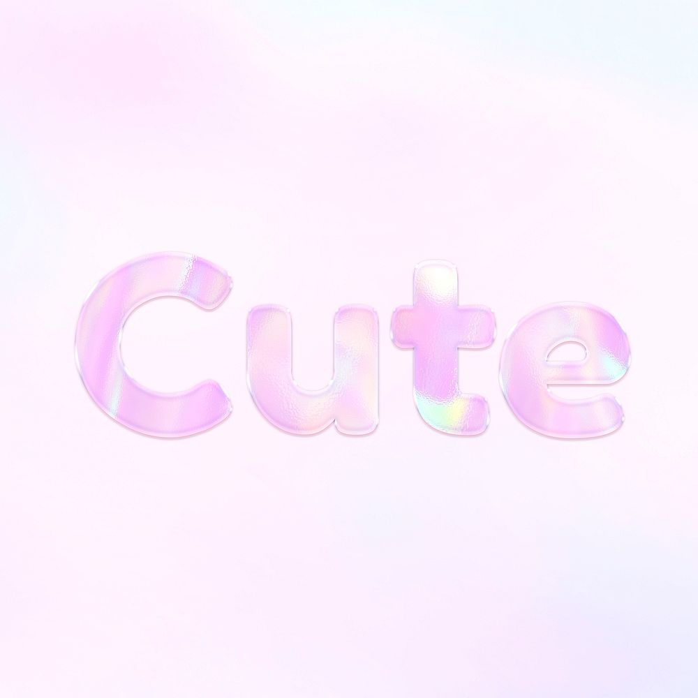 Cute word art pink holographic | Free Photo - rawpixel
