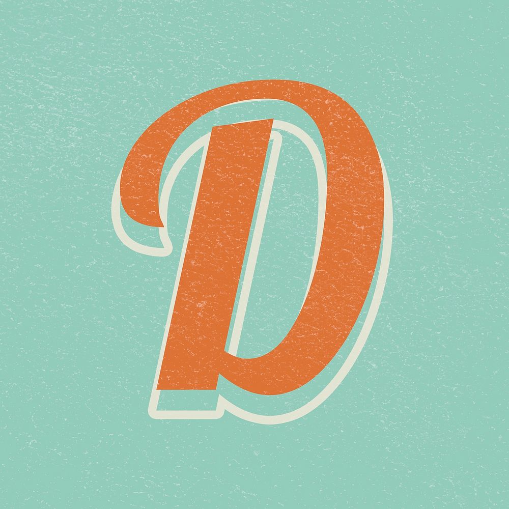 Letter D bold font lettering | Free PSD - rawpixel