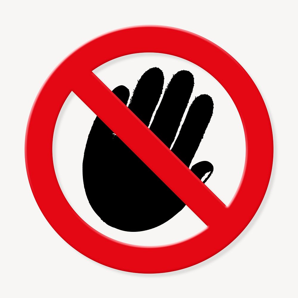 Prohibited sign no hand symbol | Free PSD - rawpixel