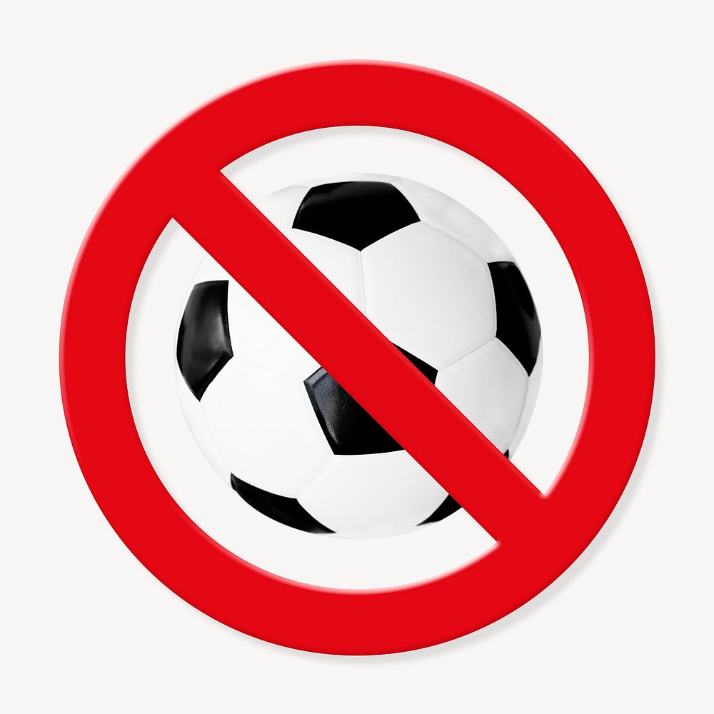 Prohibited sign symbol, no football | Free PSD - rawpixel
